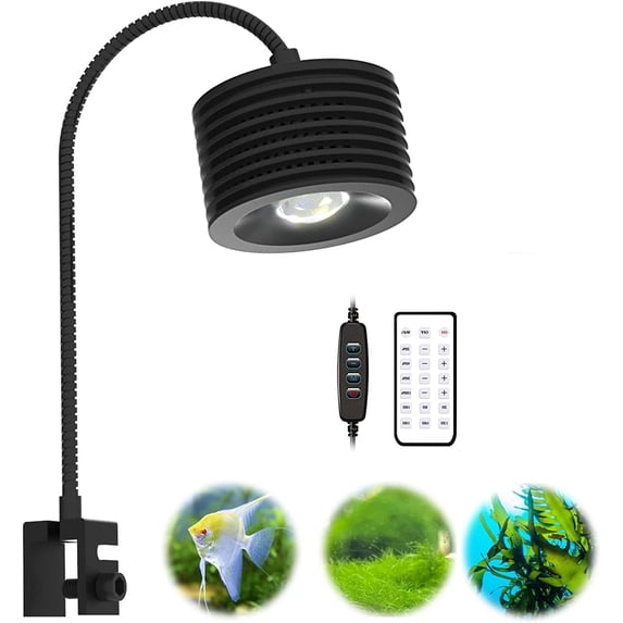 Full Spectrum Aquarium Light, 4 Channels Remote Control，Adjustable Gooseneck Freshwater Super ...