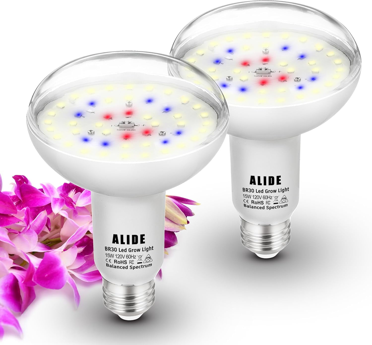 Full Spectrum BR30 Led Plant Grow Light Bulbs 15W 2000lm,E26 Floodlight ...