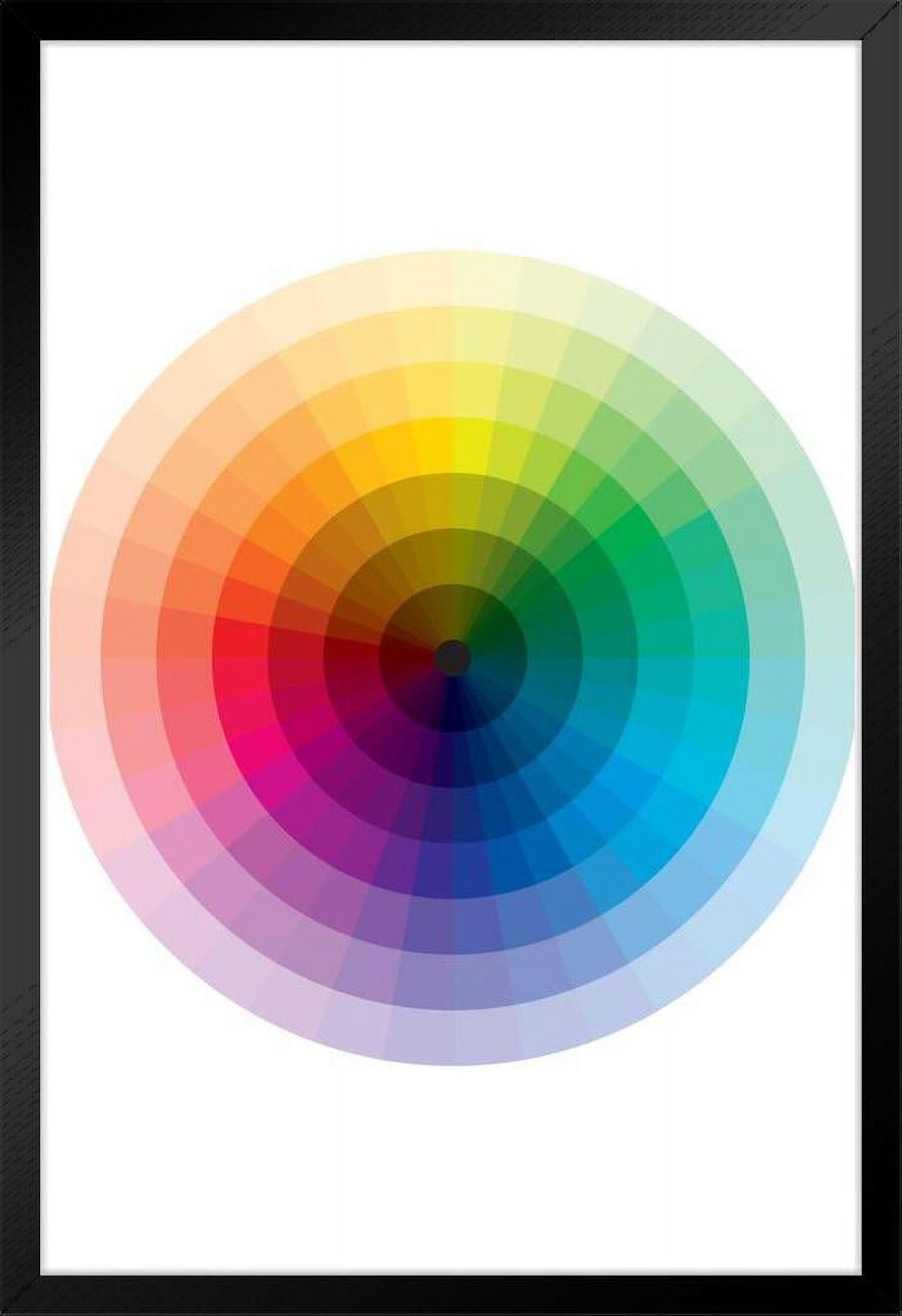Full Spectrum Color Wheel Circle Chart Poster Graduation from Black to ...
