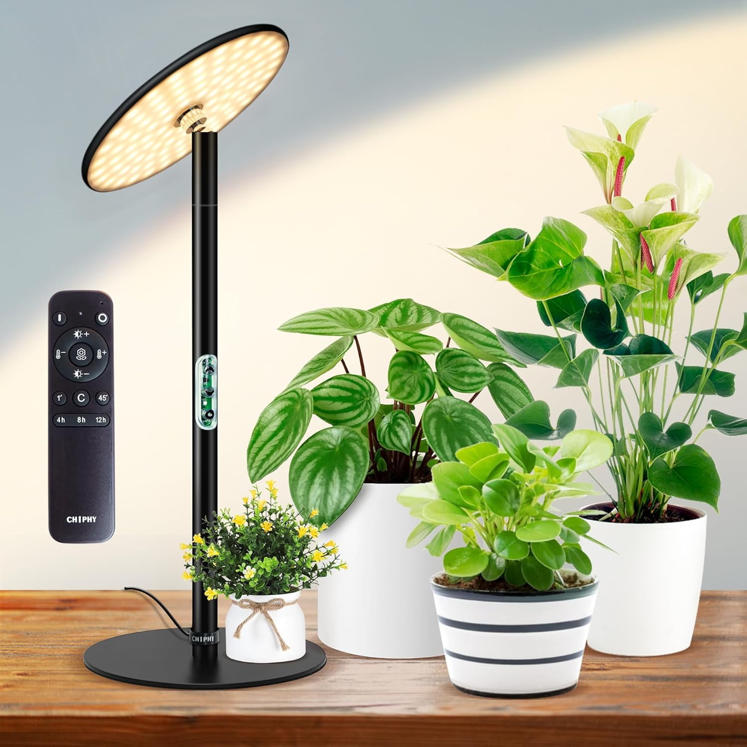 Full Spectrum Desk LED Plant Light, 40W Aluminum Tabletop Grow Lamp ...