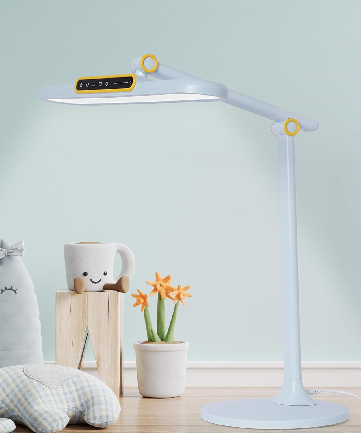 Full Spectrum Desk Lamp, 5 Brightness and 3 Color Modes Kids Study Lamp ...