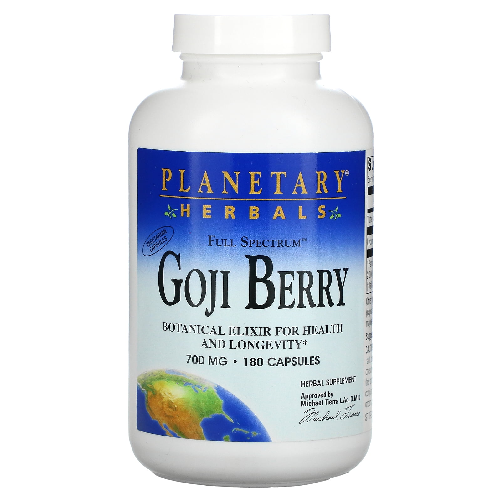 Planetary Herbals Goji Berry Full Spectrum 700mg, Health & Longevity ...
