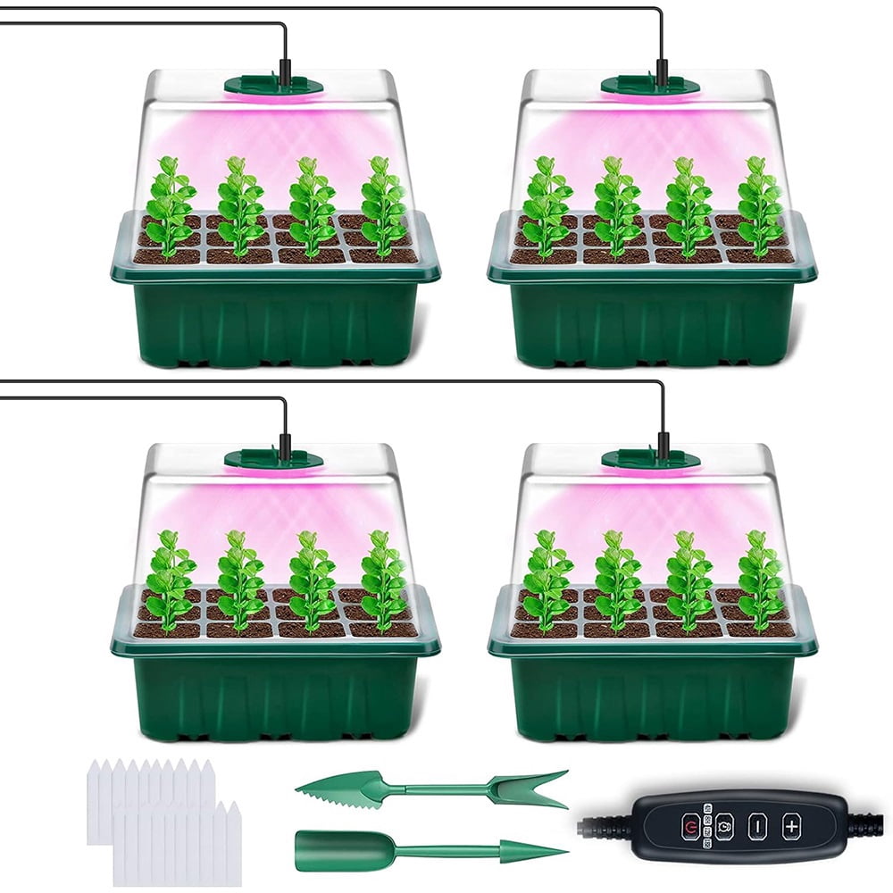 Full Spectrum Grow Lights with Seedling Trays with Humidity Dome ...