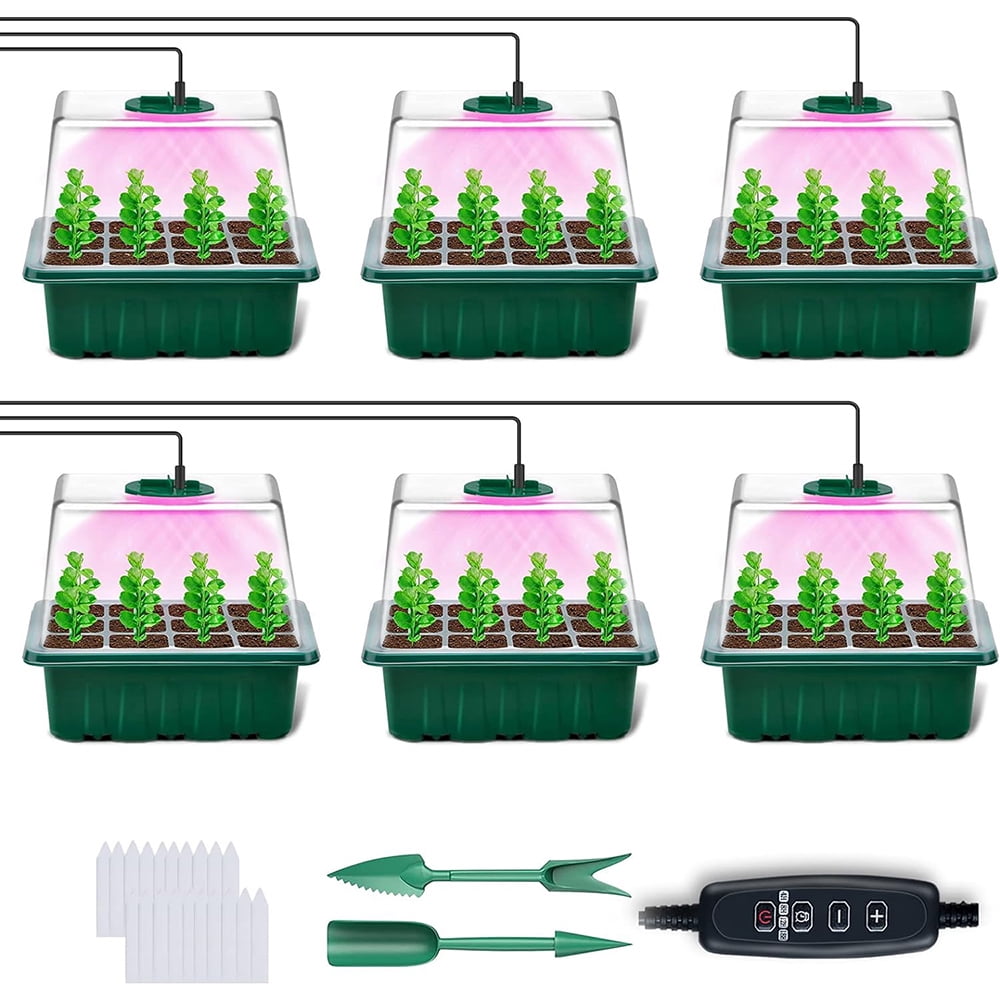 Full Spectrum Grow Lights with Seedling Trays with Humidity Dome ...