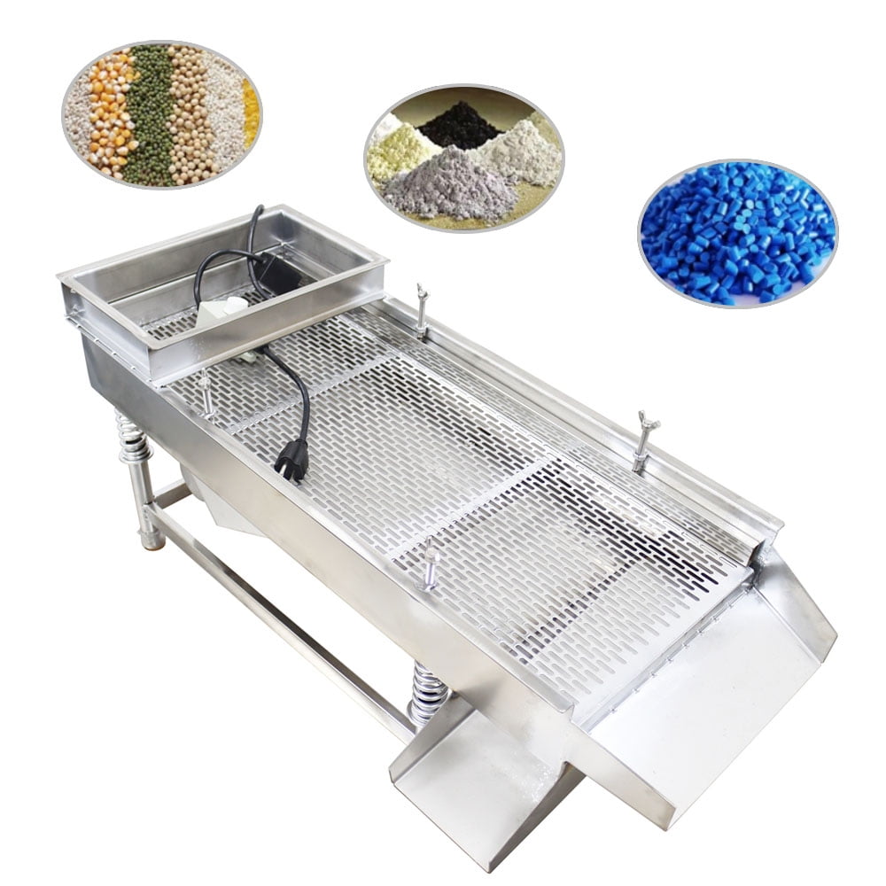 Full Stainless Steel Linear Vibrating Screen 5*25mm Long Strip Hole ...