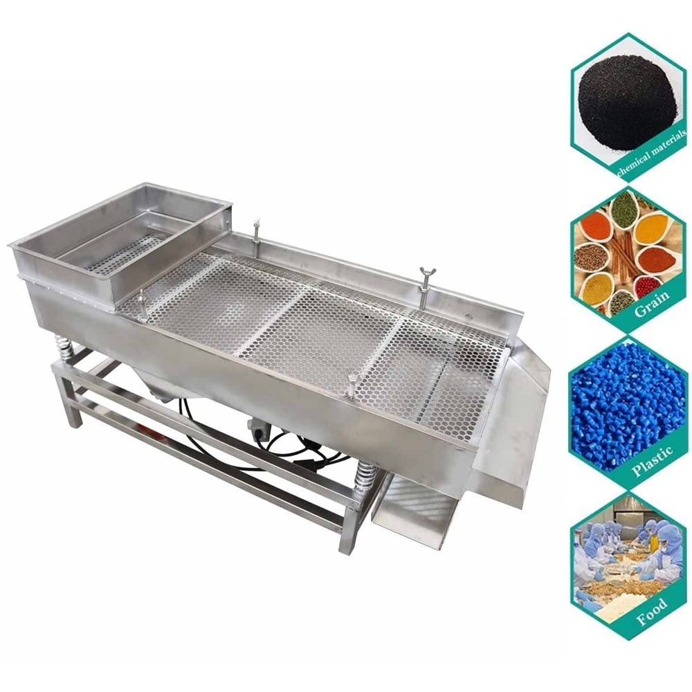 Full Stainless Steel Linear Vibrating Screen with 10mm Screen Screening ...