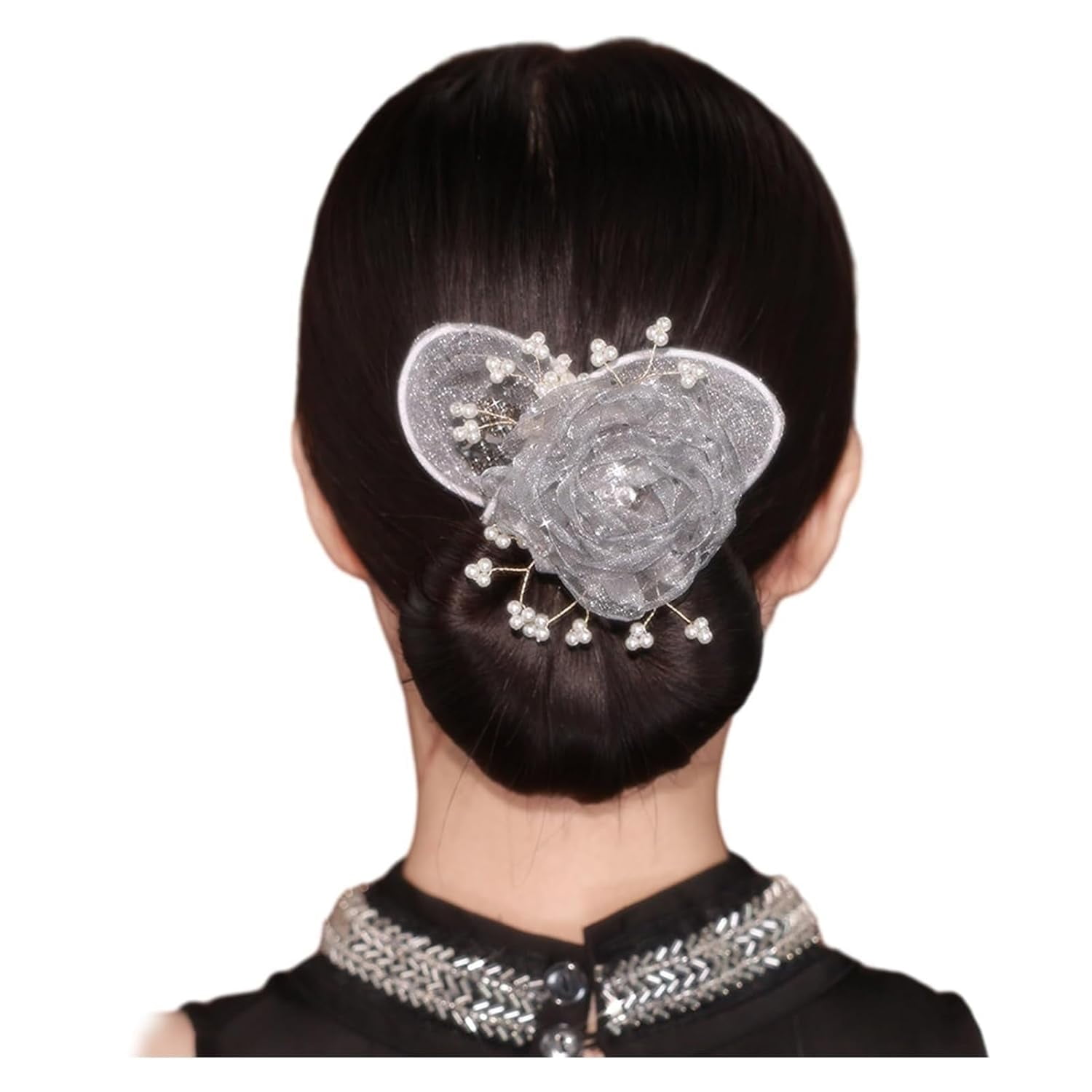 Full Star Flower Hair Accessories,New Hand Embroidered Flowers Deft Bun ...