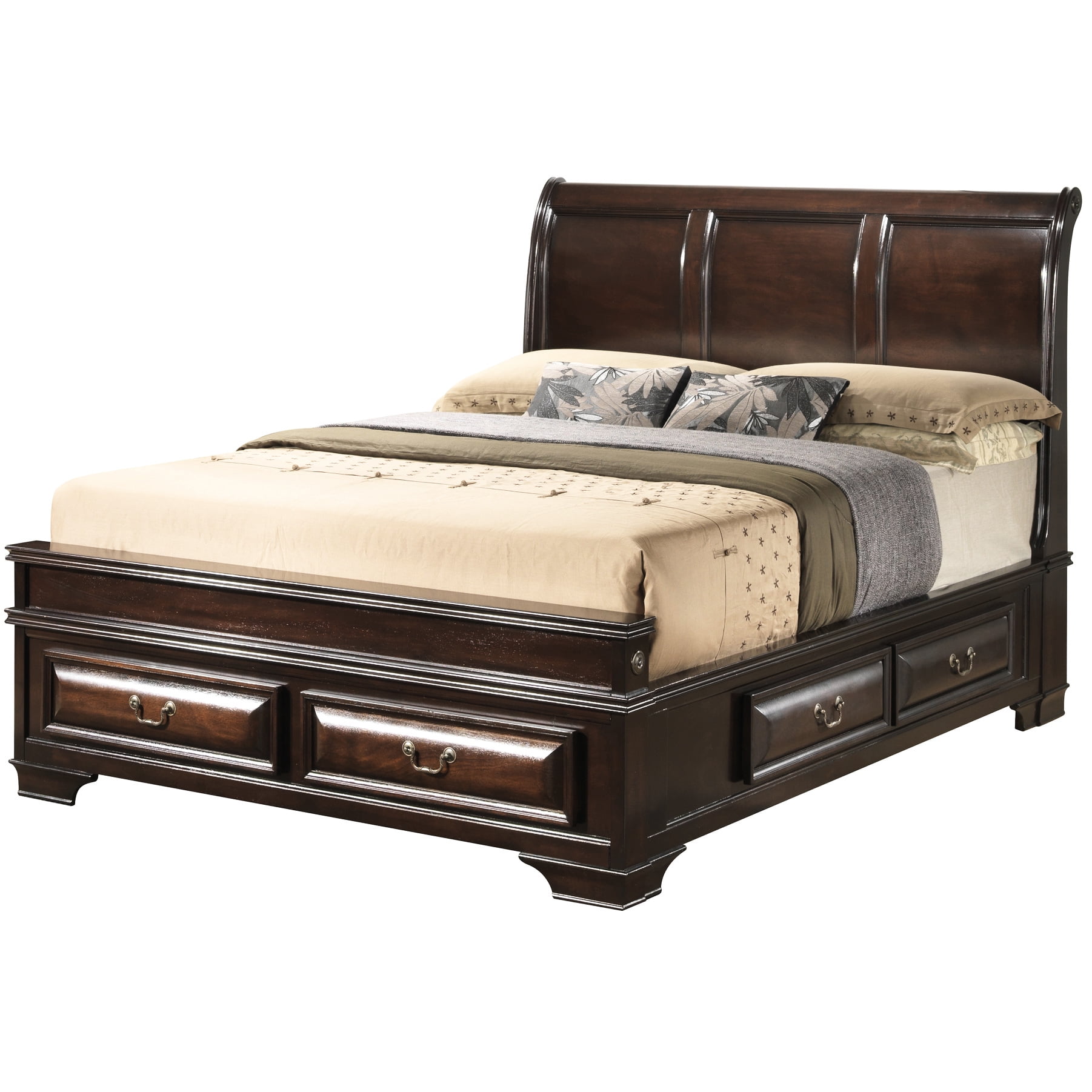 Full Storage Bed G8875a-fb, Glory Furniture, Cappuccino Color, Wood ...