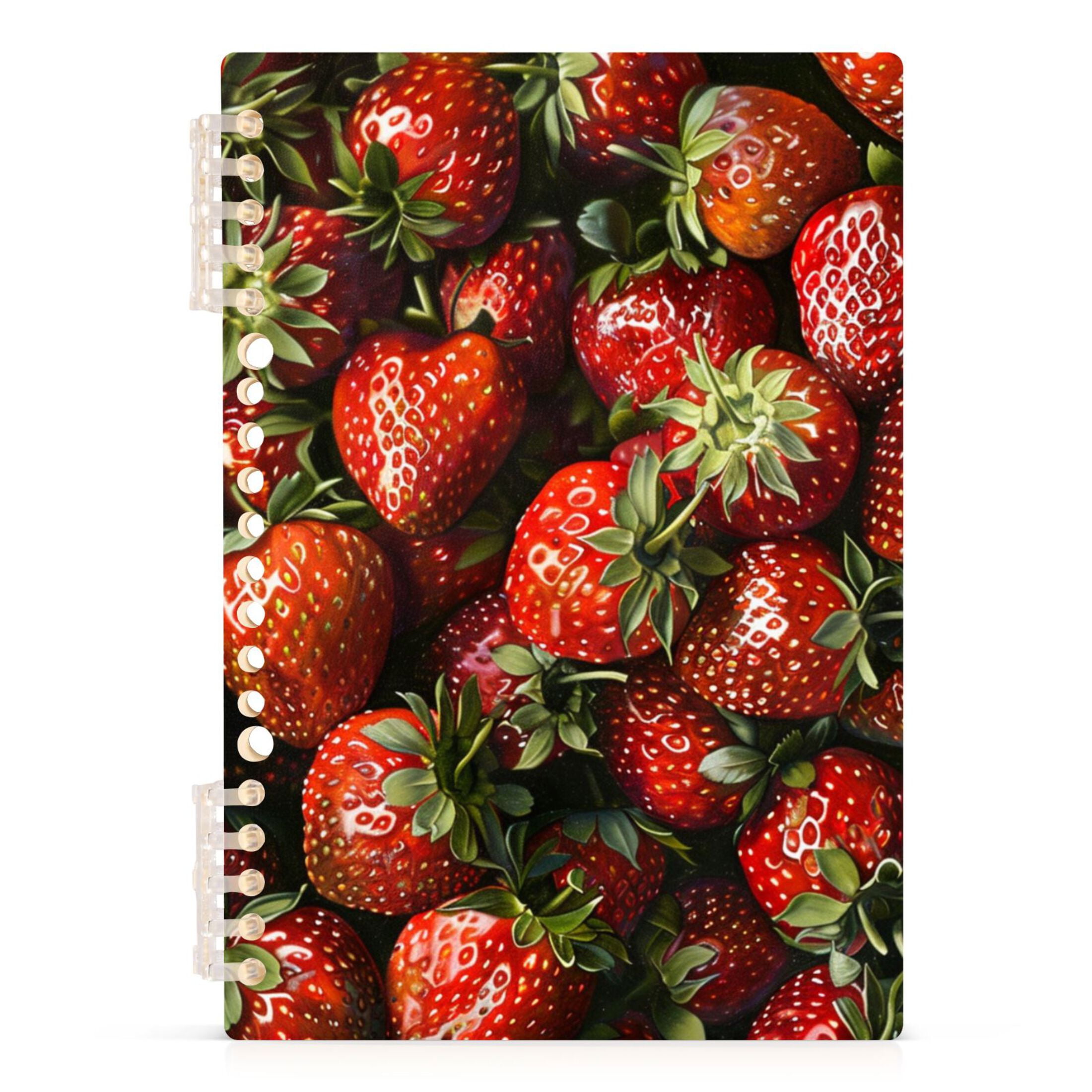 Full Strawberries Ring Binder Notebook Journey Note Diary College Ruled ...
