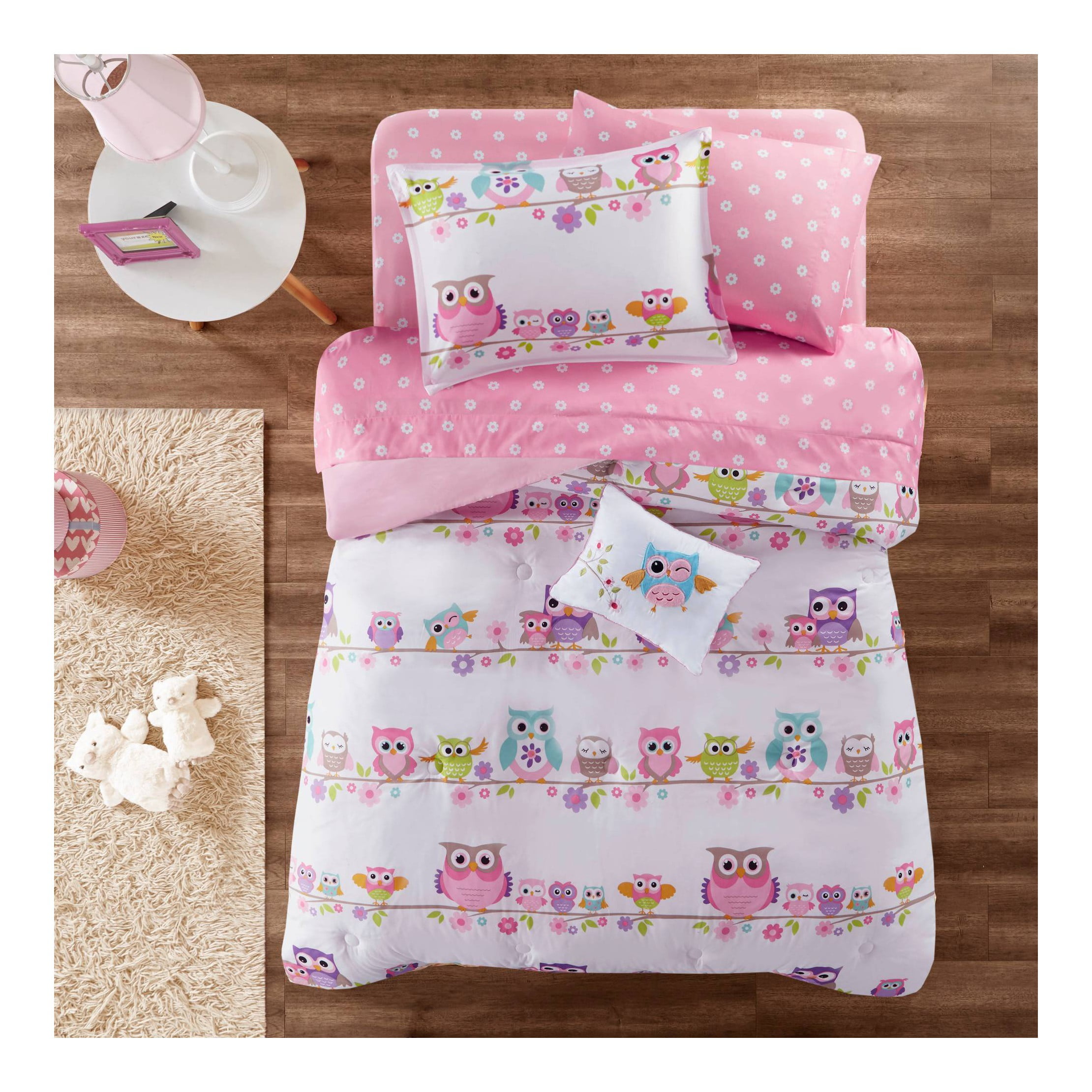 Full Striking Sara Adorable Owl Print Ultra Soft Kids' Comforter Set ...