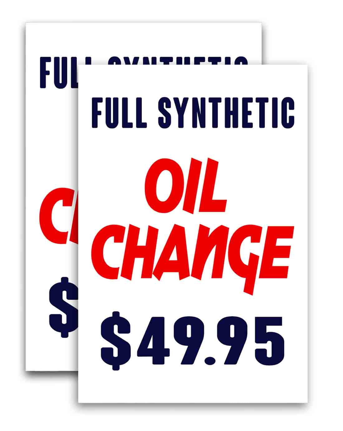 Full Synthetic Oil Change (24" X 36") Vinyl Decal Only (Pack of 2 ...