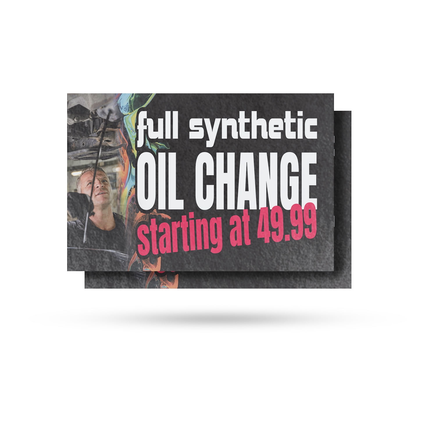 Full Synthetic Oil Change Vinyl Decal 2 Pack of 24 Inch x 36 Inch ...