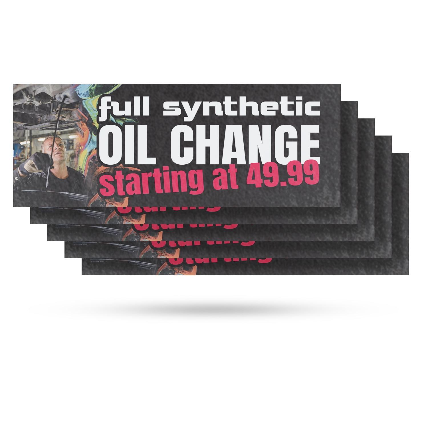 Full Synthetic Oil Change Vinyl Decal 5 Pack of 24 Inch x 9 Inch ...