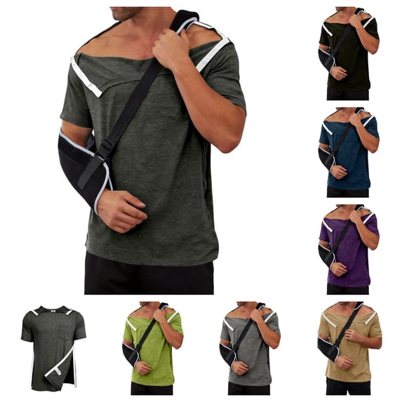 Full Tear Away Side Snap Post Shoulder Surgery Recovery Shirts Men ...