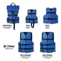 Onyx Universal Adult Life Vest - Durable, Lightweight, Adjustable, Blue ...