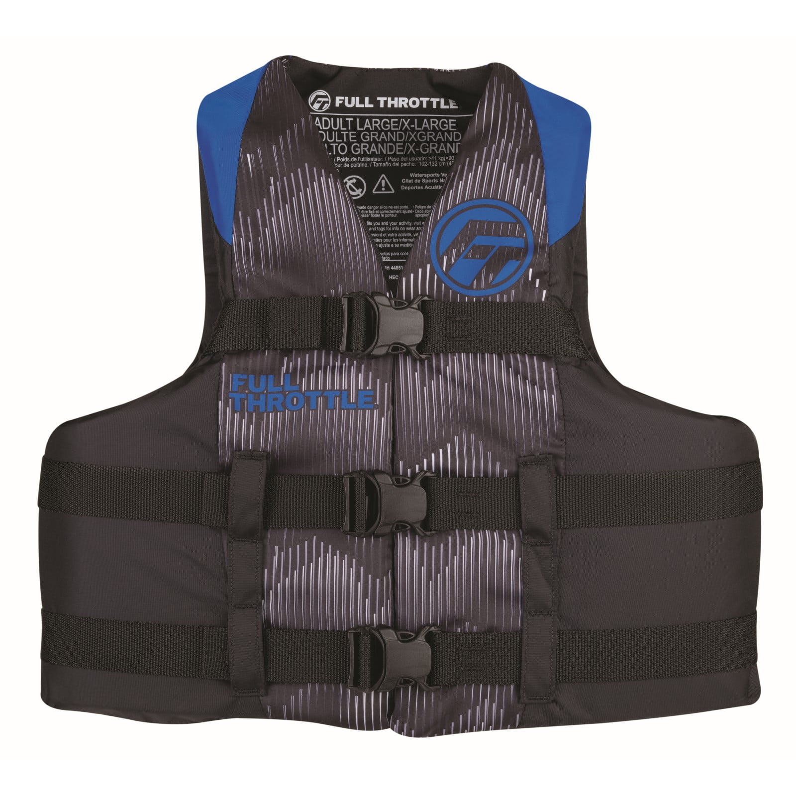Full Throttle Lightweight Adult Nylon Life Jacket, 4XL-7XL, Blue ...