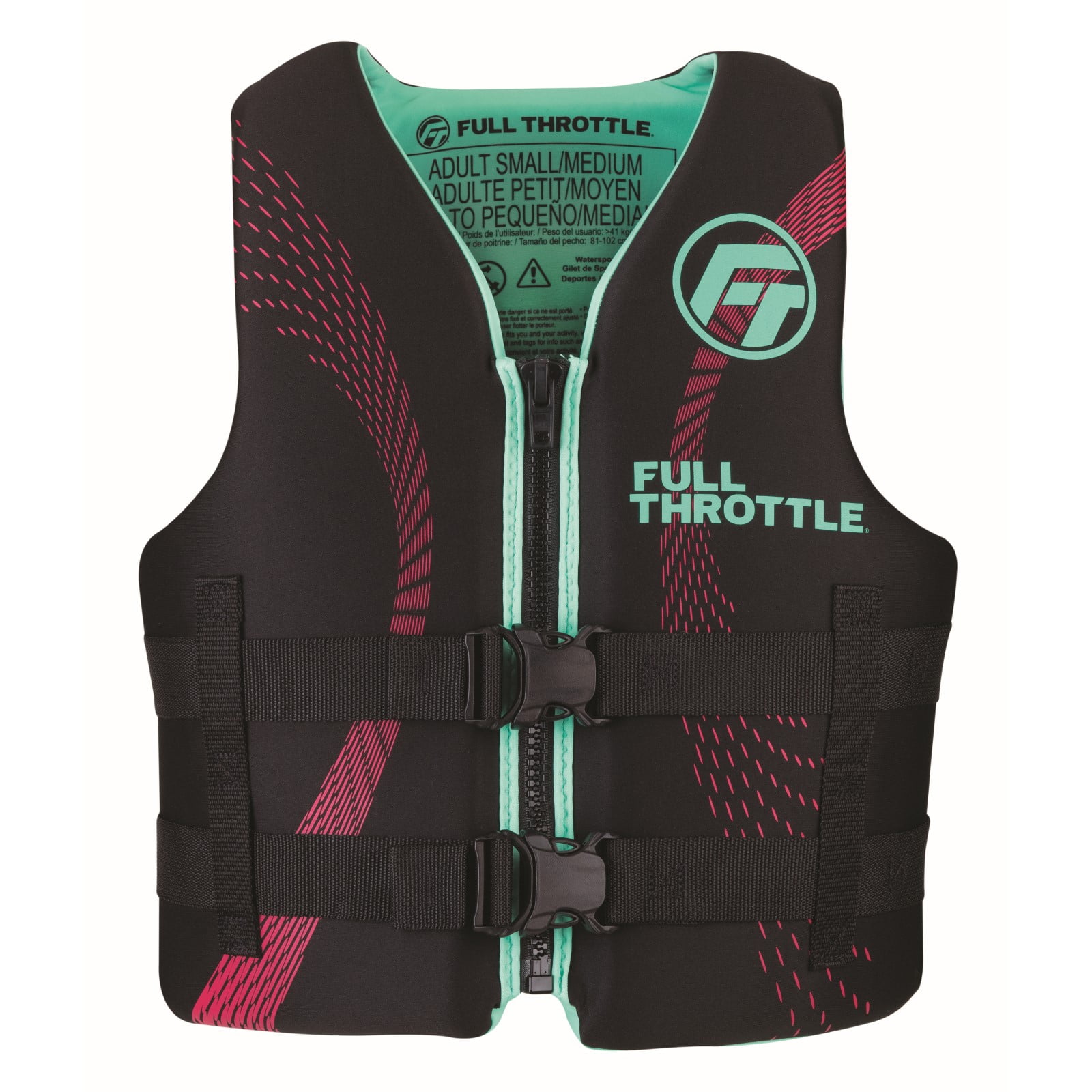 Full Throttle Adult Rapid-Dry Life Jacket L XL Aqua - Walmart.com