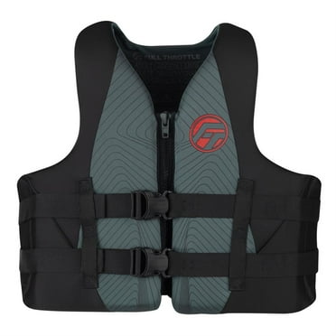 Full Throttle Mens Rapid-Dry Flex-Back Life Jacket M Grey - Walmart.com
