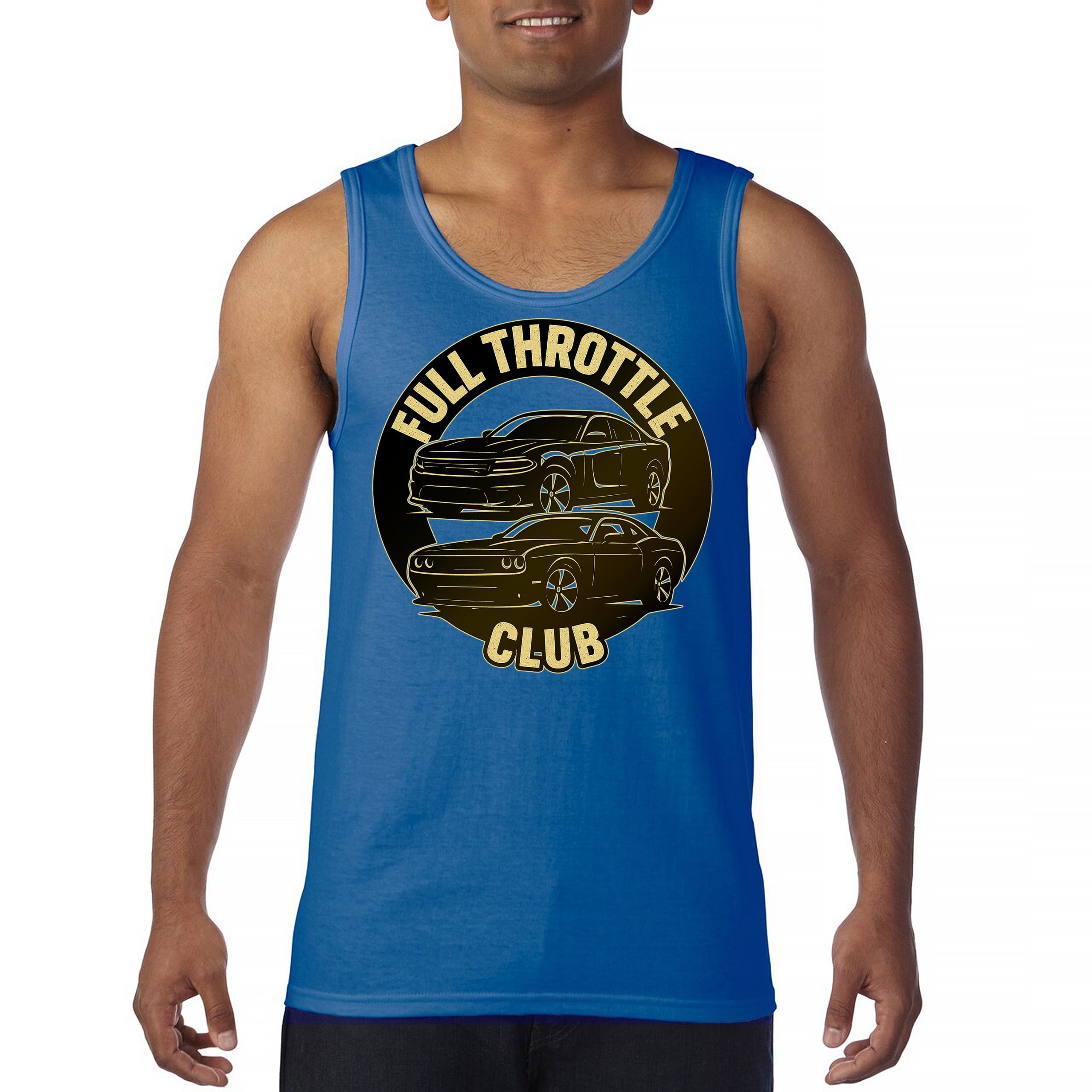 Full Throttle Club Muscle Car Men's Tank Top American Power V8 USA ...