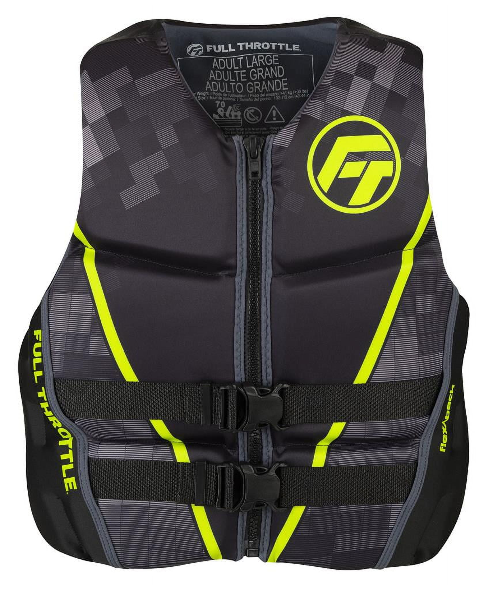 Full Throttle Mens Rapid-Dry Flex-Back Life Jacket XL Grn - Walmart.com