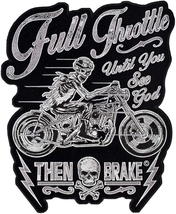 Full Throttle See God Riding Skeleton Patch, Large Size - Walmart.com