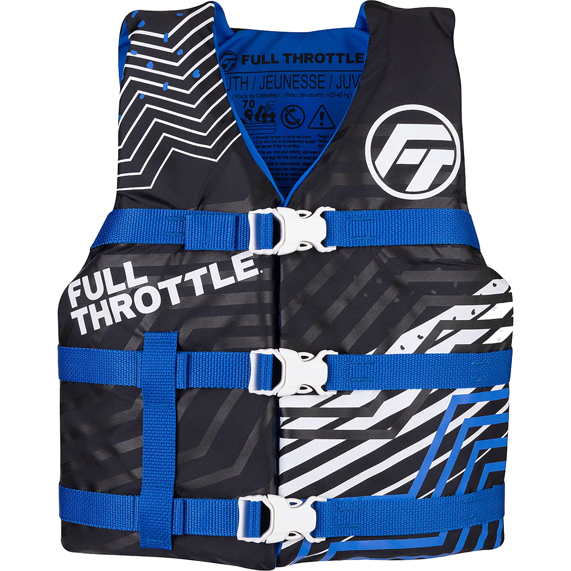 Free Shipping! Full Throttle Youth Nylon Life Jacket Blue - Walmart.com ...