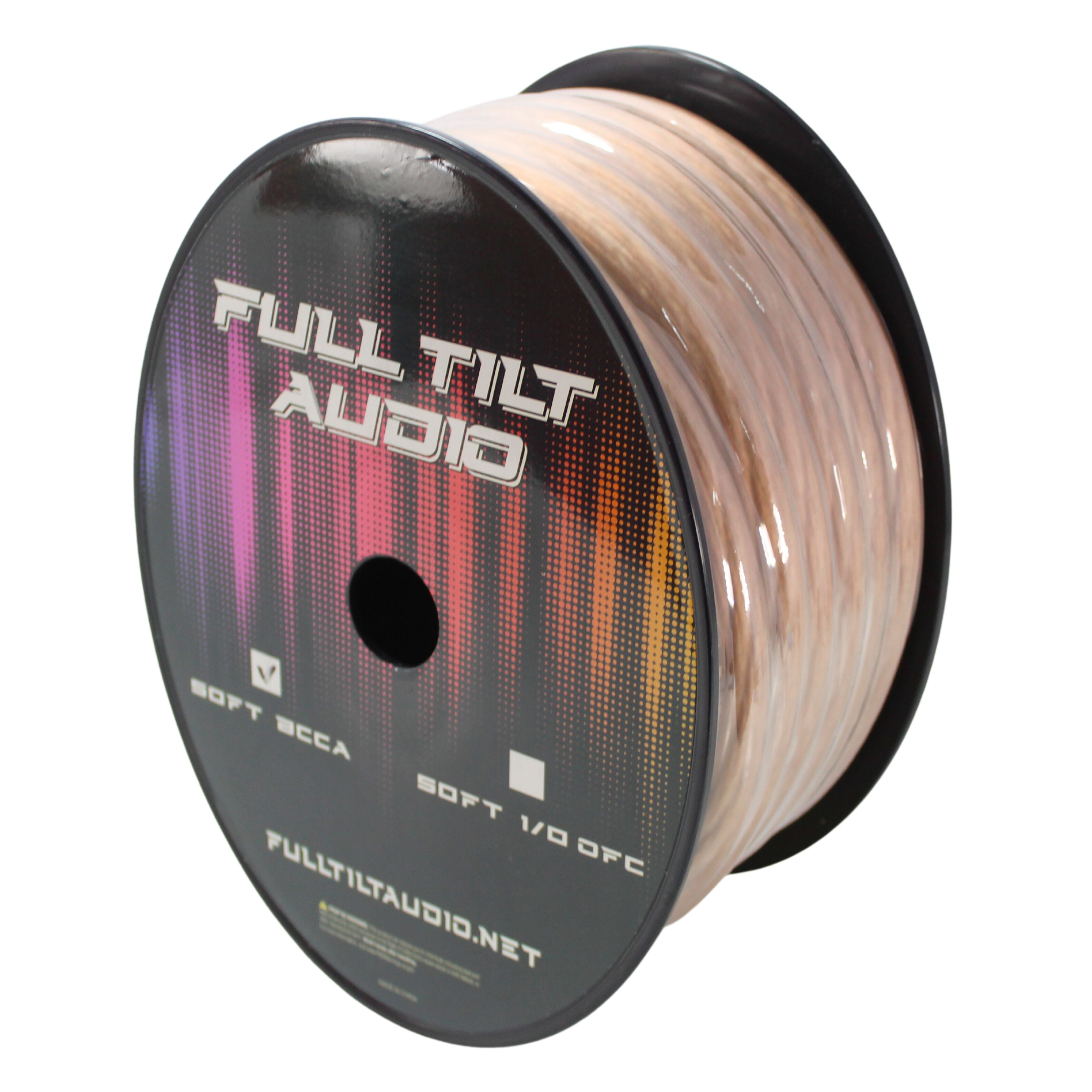 Full Tilt Audio 1/0 Gauge Copper Clad Aluminum Power/Ground Wire Clear ...