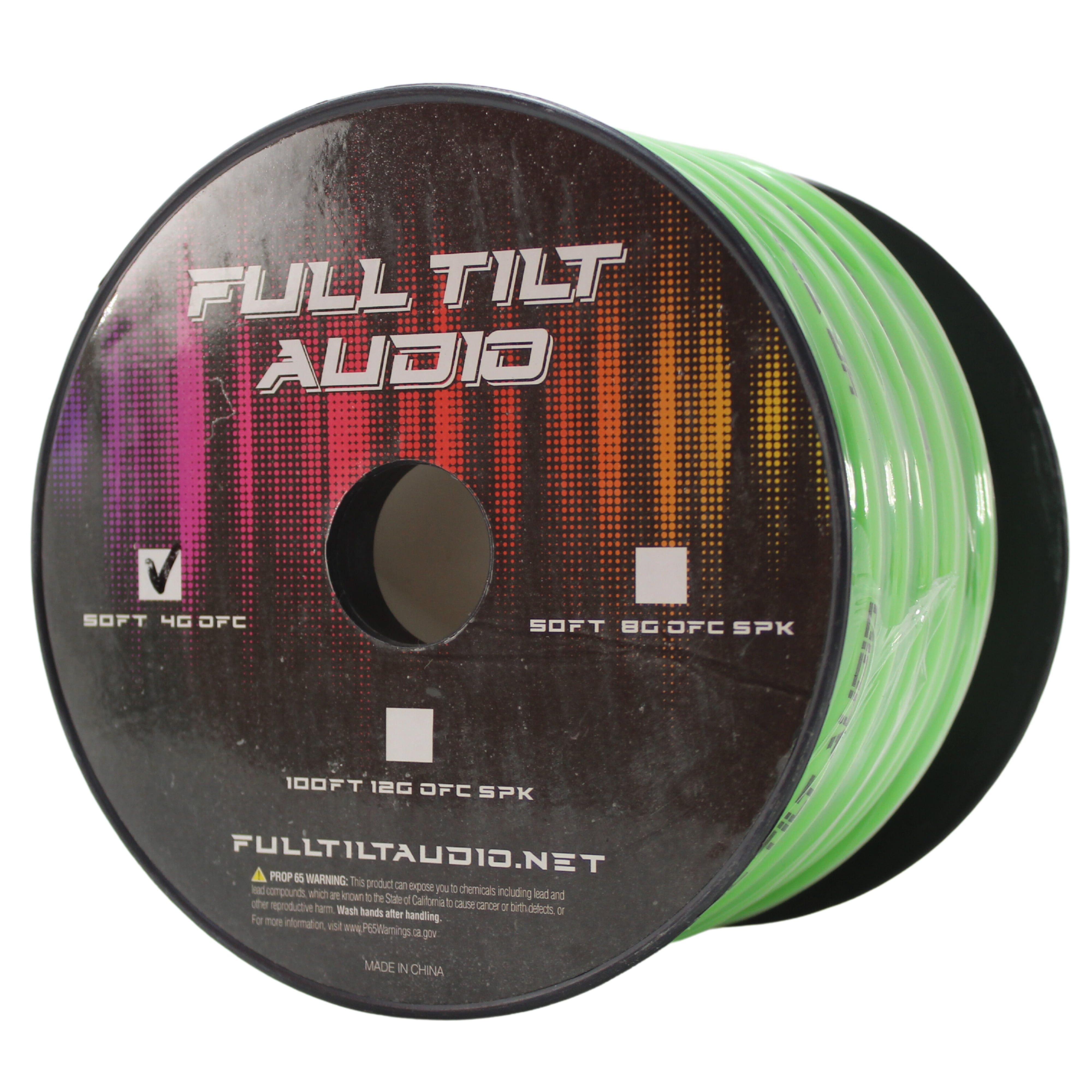 Full Tilt Audio 4GA Tinned Oxygen Free Copper Power/Ground Wire Lime ...