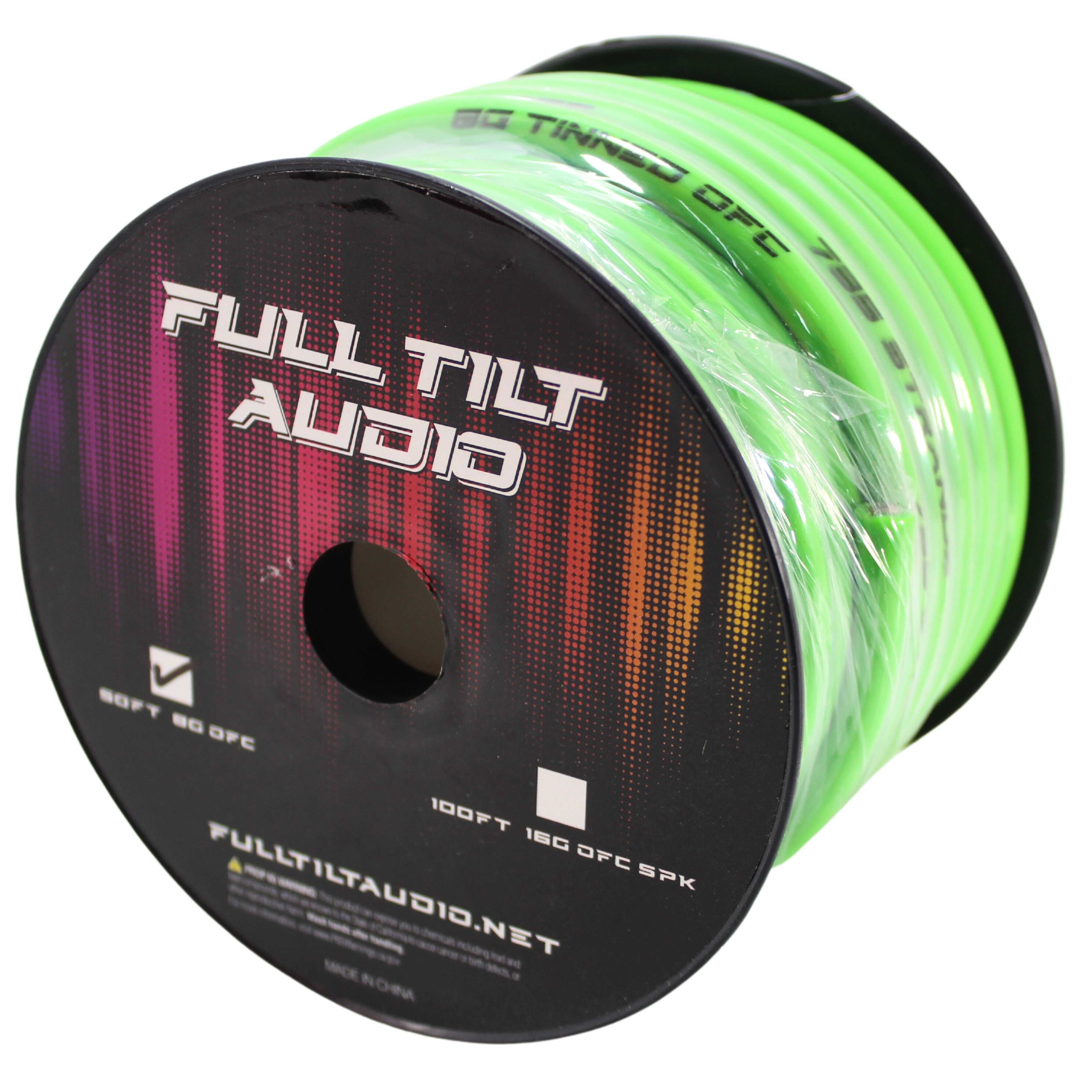 Full Tilt Audio 8 Gauge Tinned OFC Power/Ground Wire Lime Green Lot ...