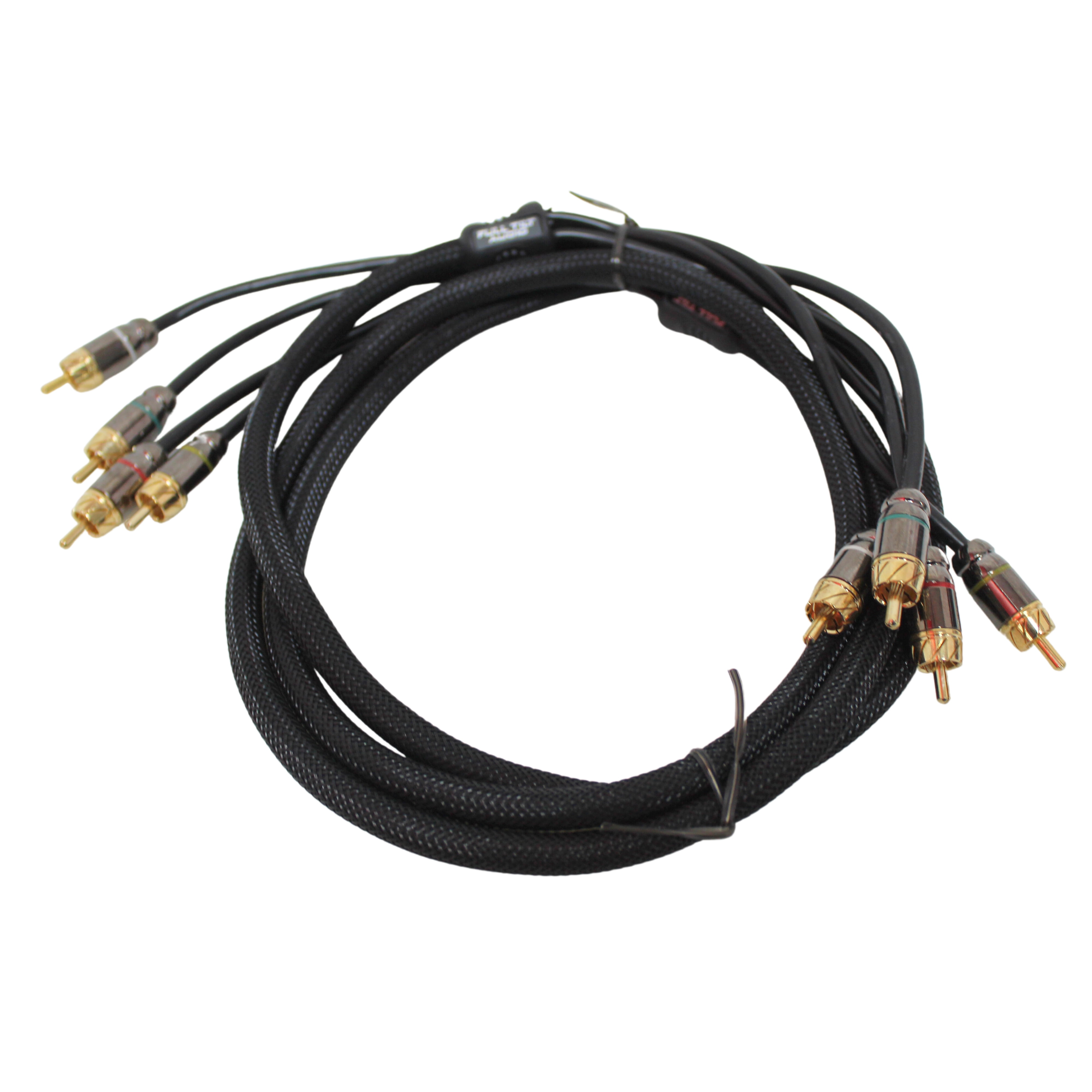 Full Tilt Audio HQ 6 Foot 4-Channel RCA Cable Gold Plated Connectors ...