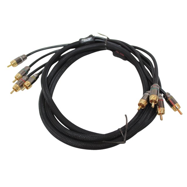 Full Tilt Audio HQ 6 Foot 4-Channel RCA Cable Gold Plated Connectors ...