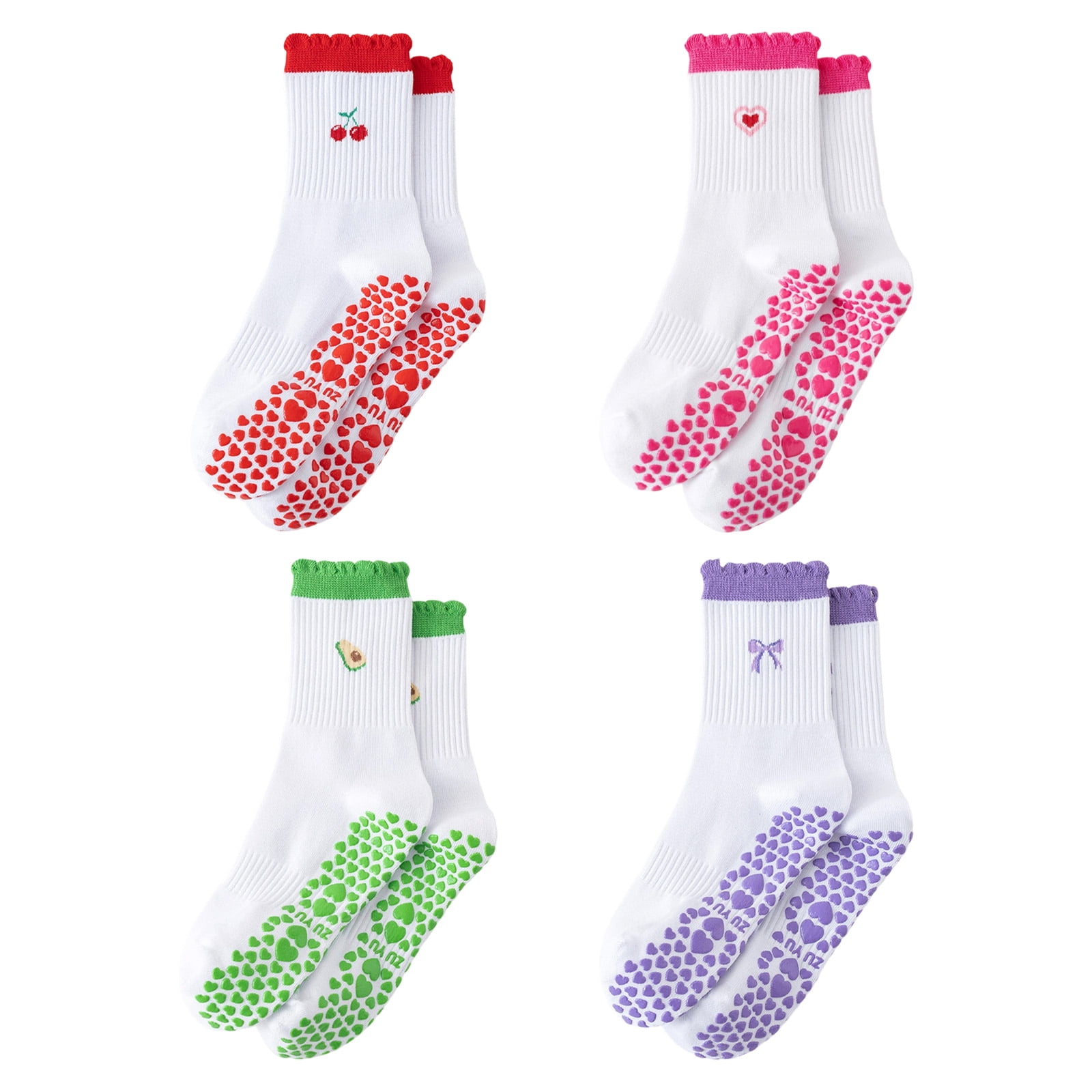 Full Toe Athletic Socks for Women Slip Resistant Pilates Sock Ankle ...