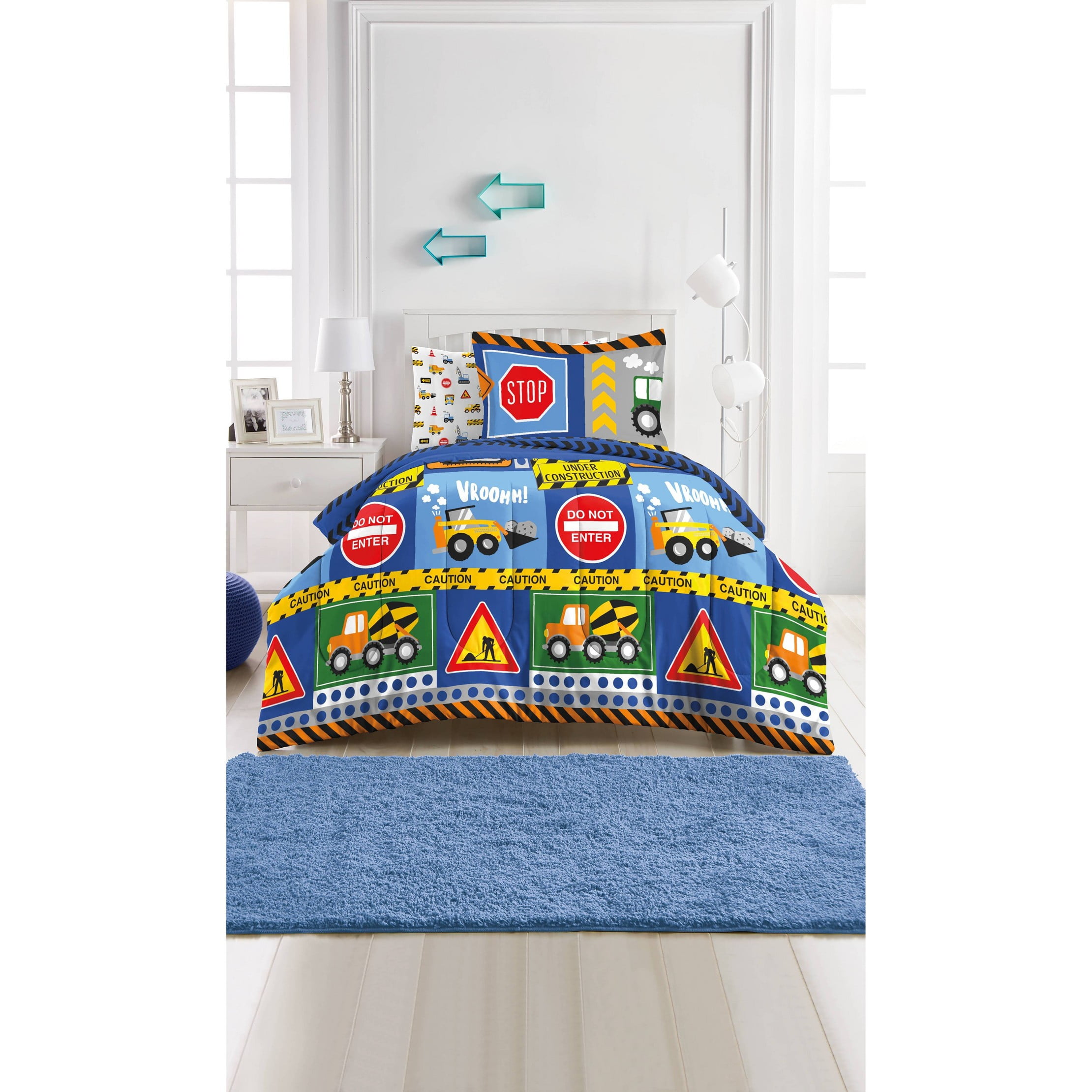 Full Under Construction Kids' Bed in a Bag Navy - Walmart.com