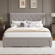 Kris & Ally Sakura King Durable Engineered Wood Minimalist Platform Bed ...