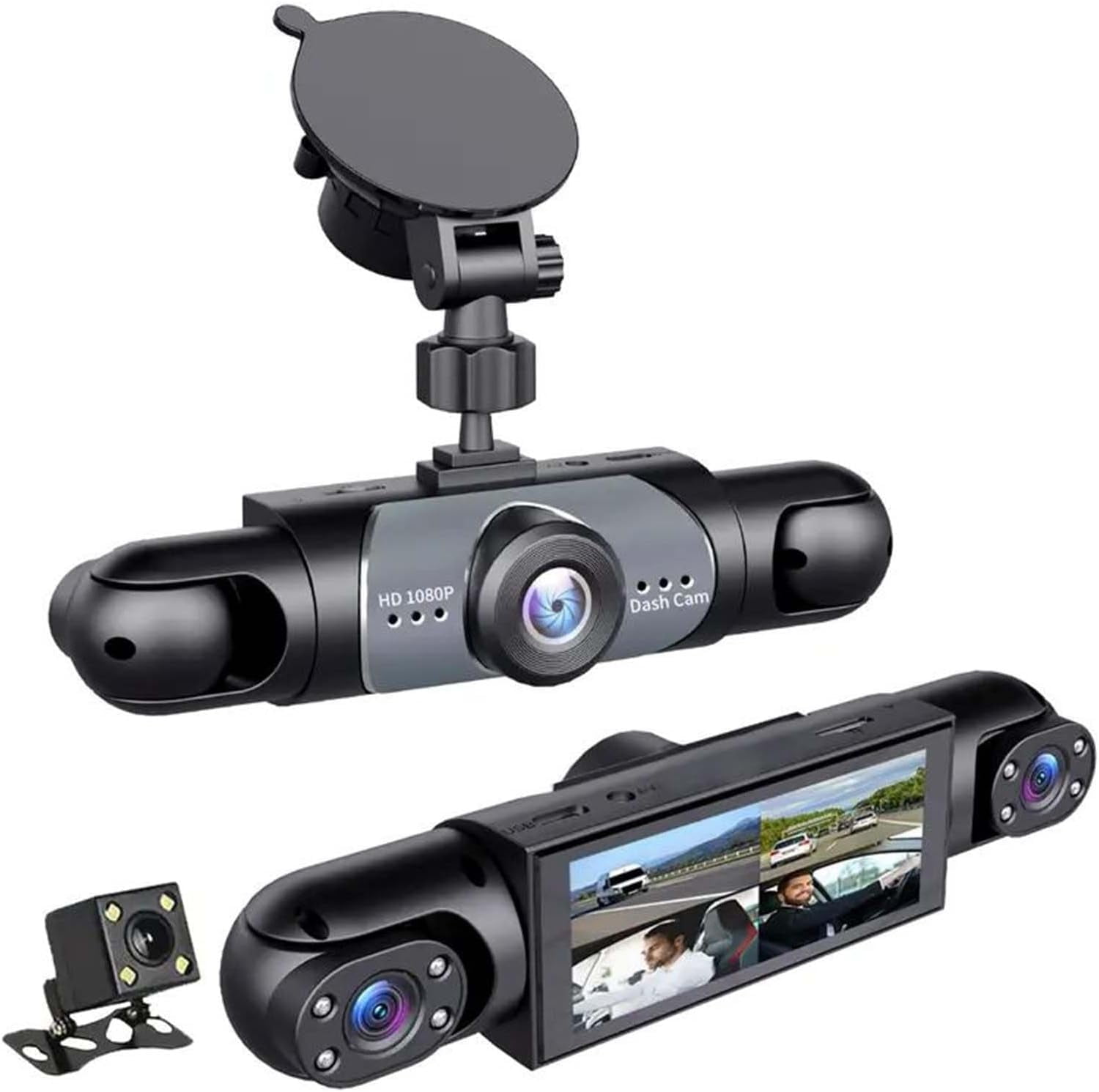 Full View Car Dashcam System, 360° 4 Channel Dash, 1080P Full HD ...