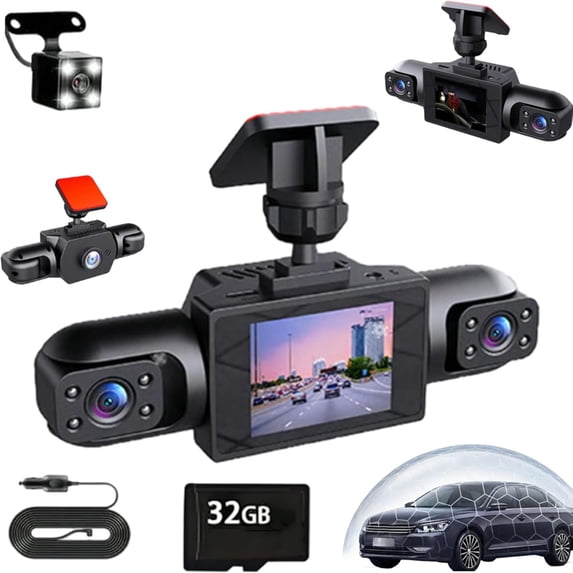 Full View Car Dashcam System, 360° 4 Channel Dash Cam, 1080p Car Dash ...