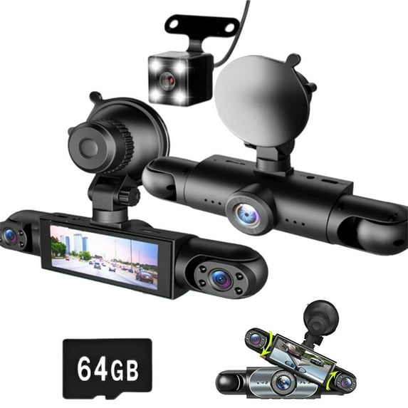 Full View Car Dashcam System, 360° 4-Channel Full-View Car Dashcam ...