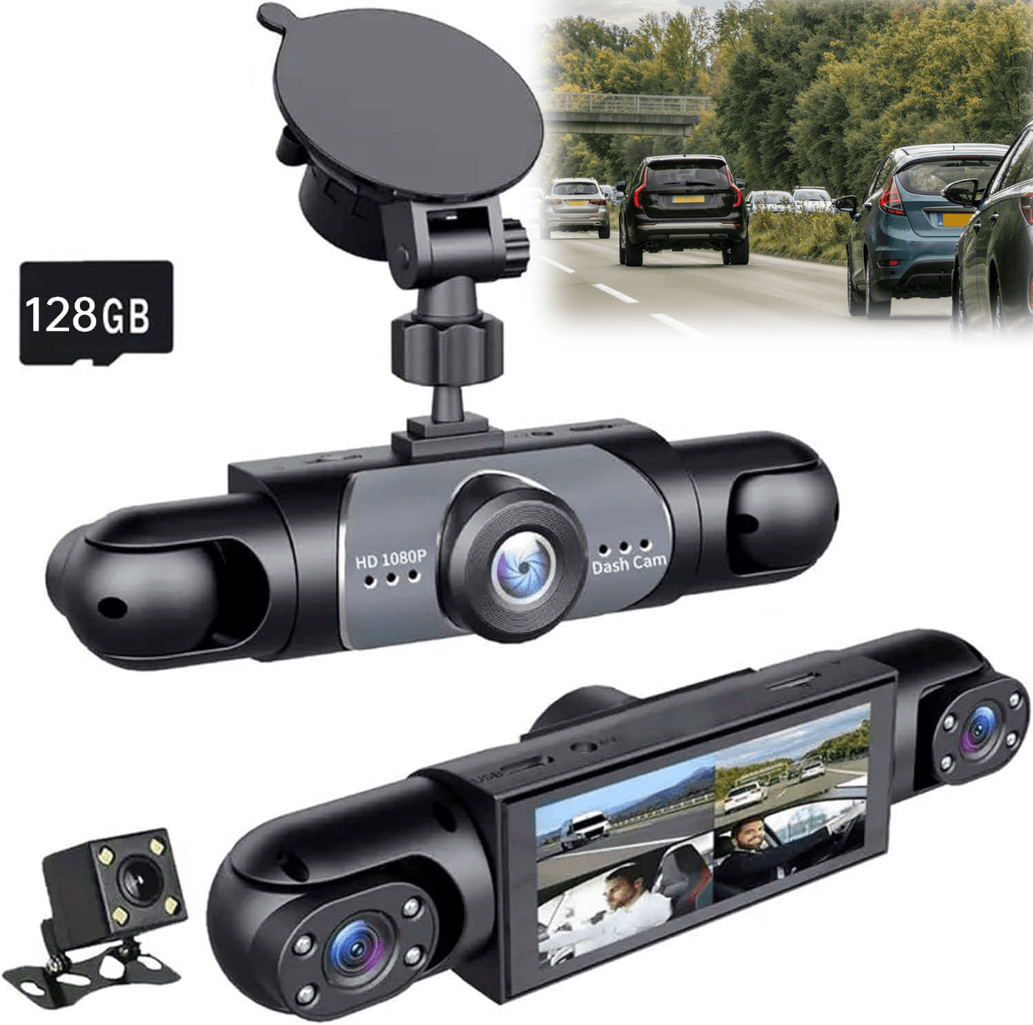 Full View Car Dashcam System - 4K Front & 1080P Rear/Side Car Camera ...