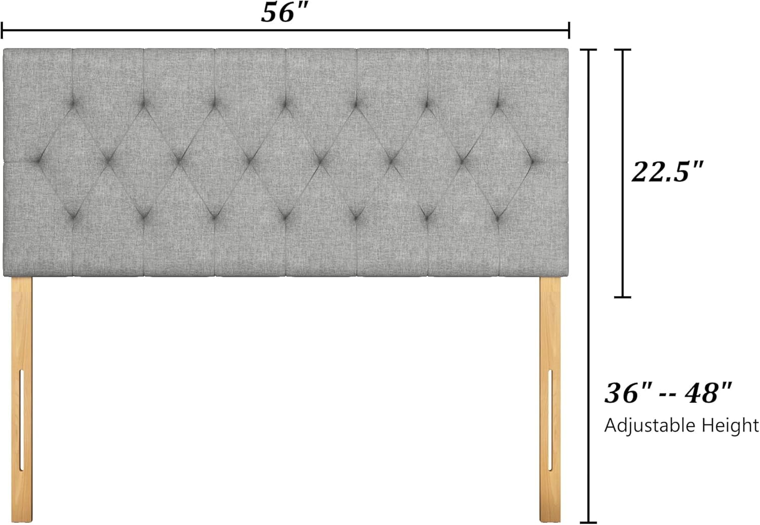 Full Wall-Mounted Upholstered Headboard for Adjustable Beds - Height ...