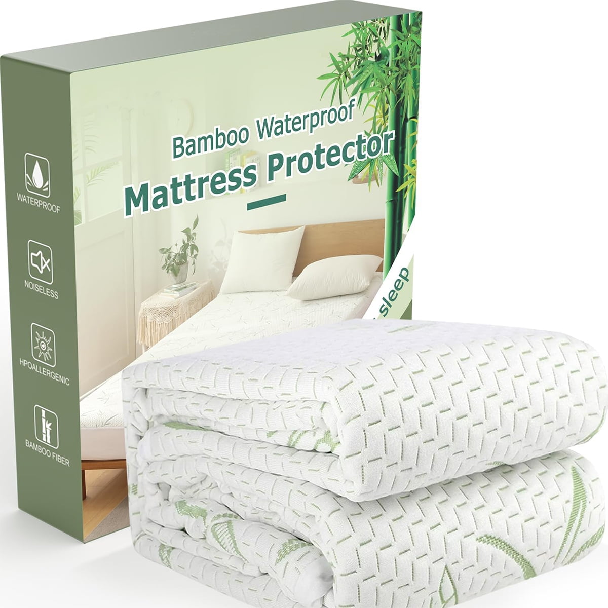 Full Waterproof Mattress Protector, Rayon Made from Bamboo Mattress Pad ...