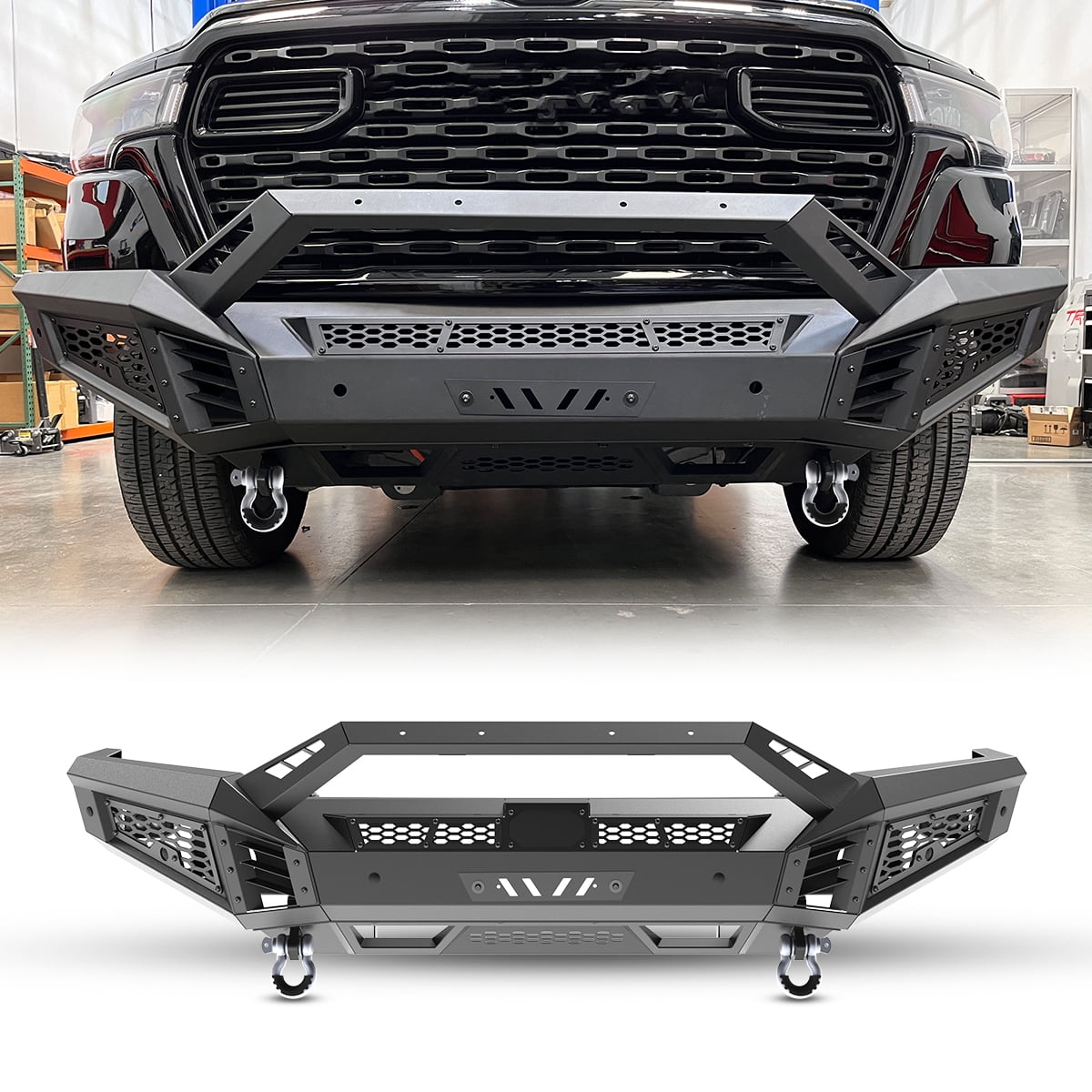 Full Width Front Bumper for 2025 2026 Ram 1500,Heavy Duty Steel Front ...