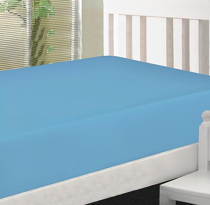 Full XL 100% Cotton Jersey Knit Light Blue Sheet Set - Extra-Soft ...