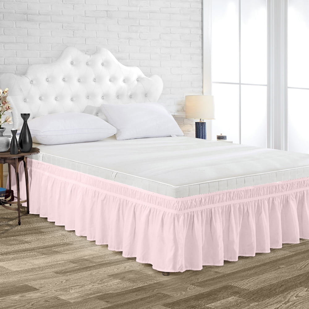 Full XL Size Tailored Drop Wrap Around Solid Bed Skirt with Adjustable ...
