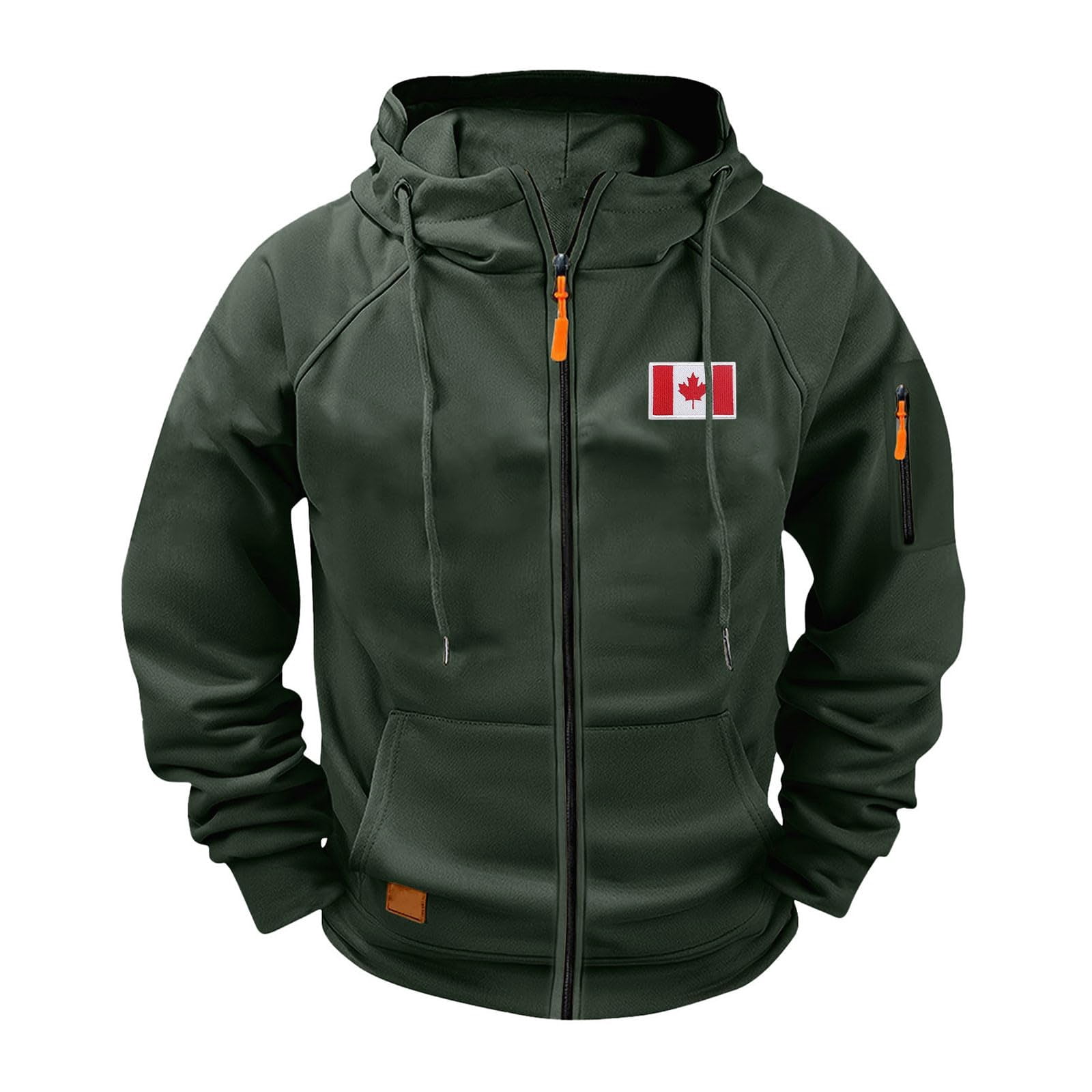 Full Zip Hoodies For Men Tactical Hooded Jackets Casual Workout ...