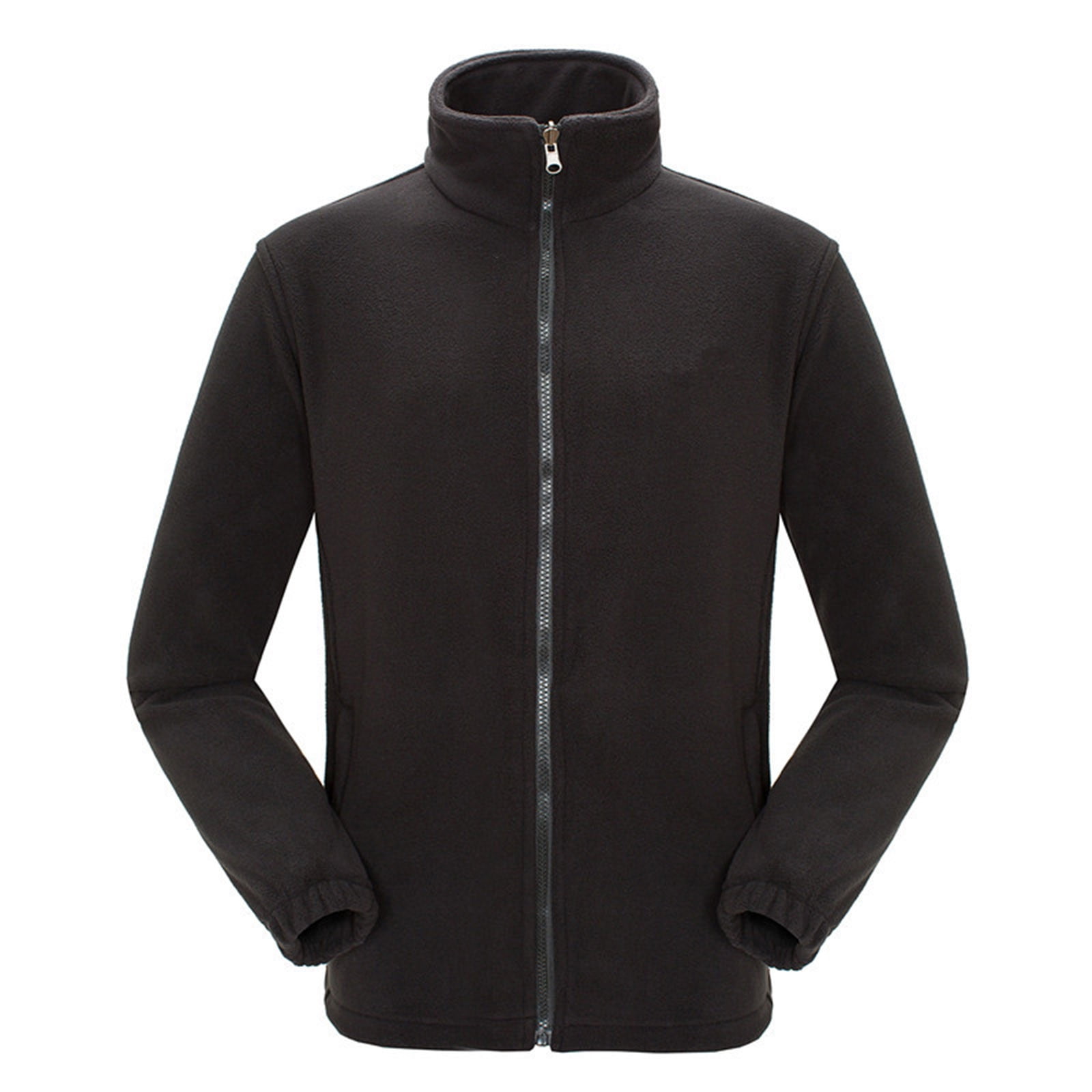 Full Zip Jackets for Women No Hood Casual Fleece Collared Warm Coats ...