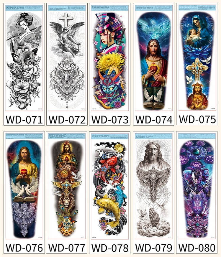 Full arm tribal totem sticker waterproof 10 pieces - Walmart.com