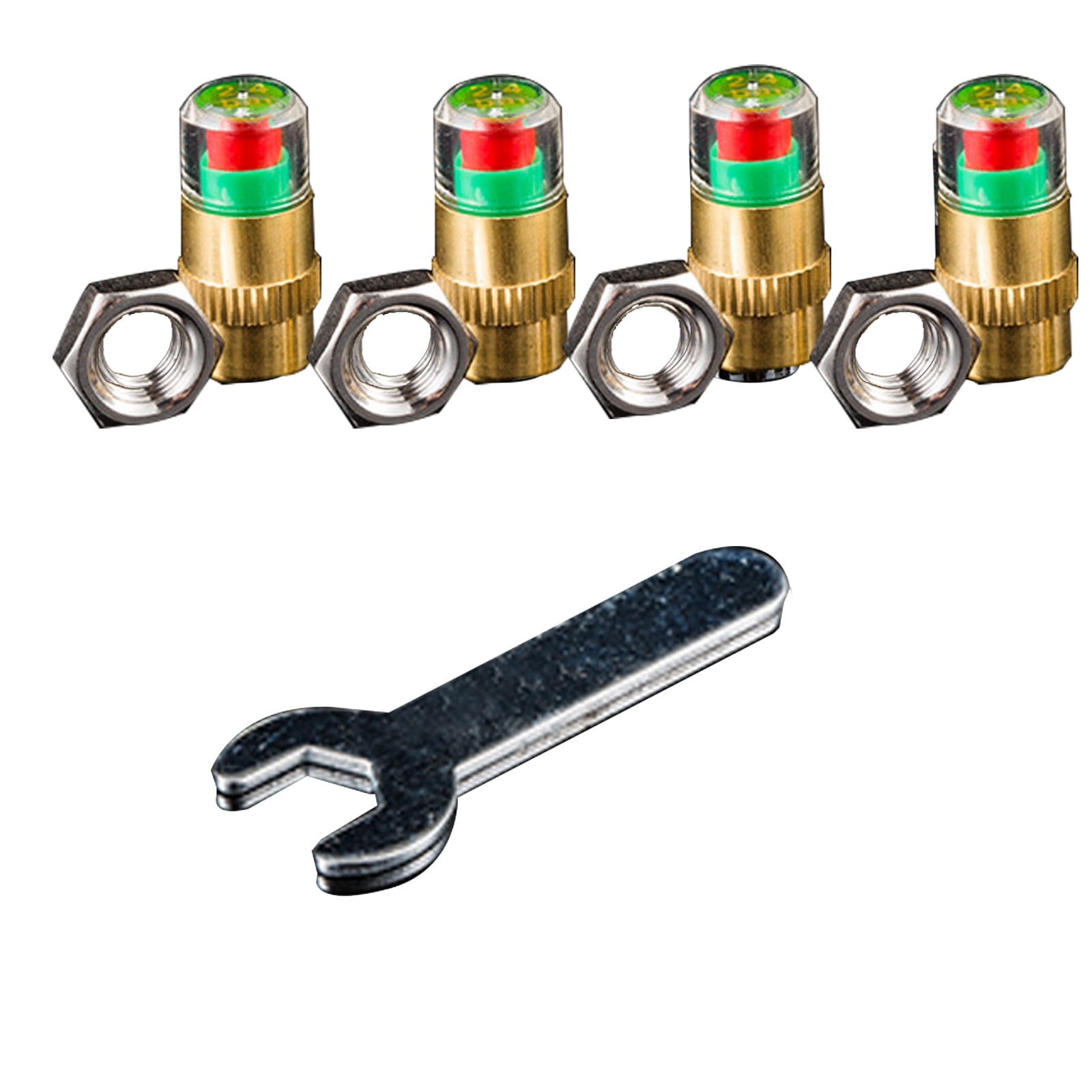 [Full copper anti-piracy set] Tire pressure monitor valve cap warning ...