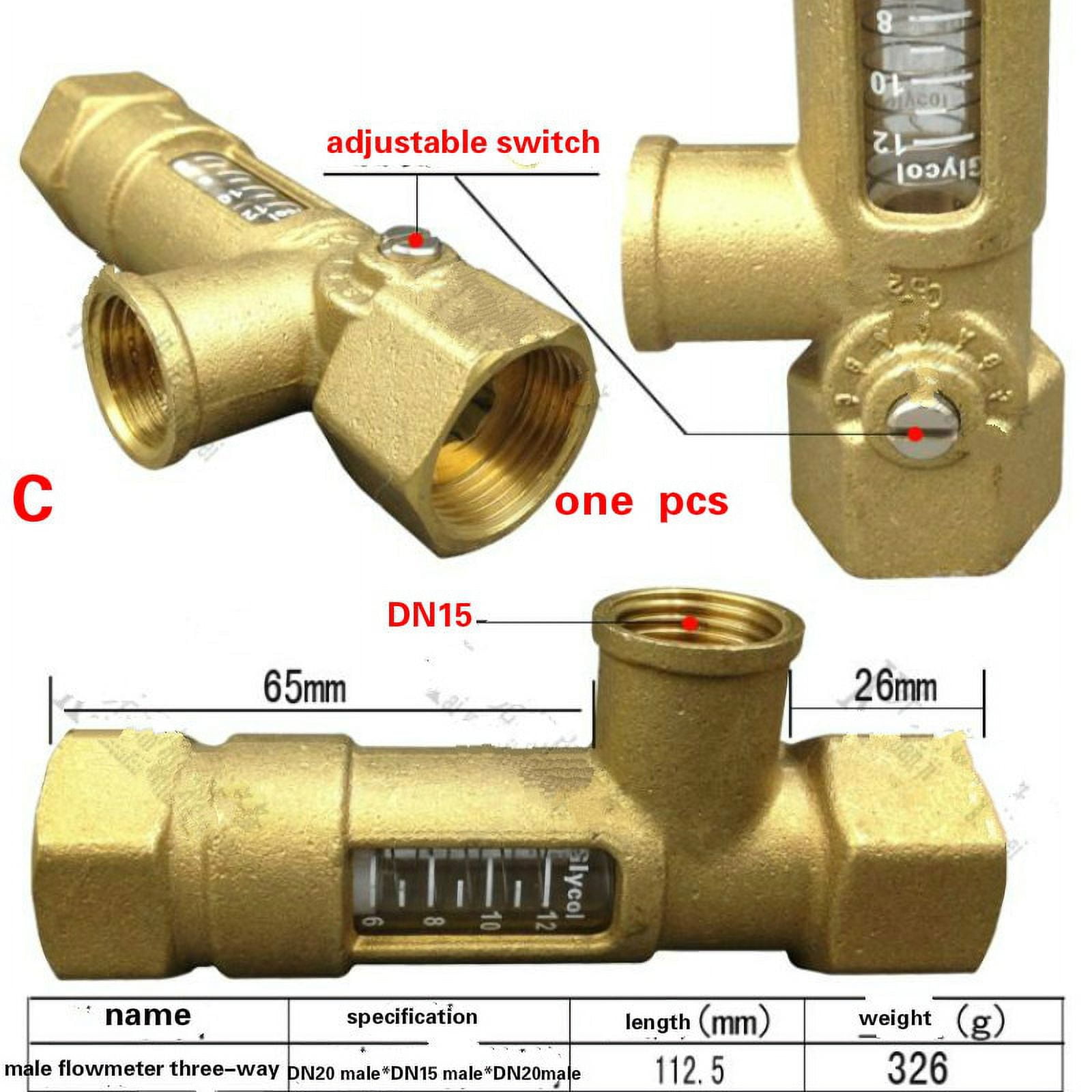 Full copper steel glass flow meter DN20 Solar Flow Meter Flow Regulator ...