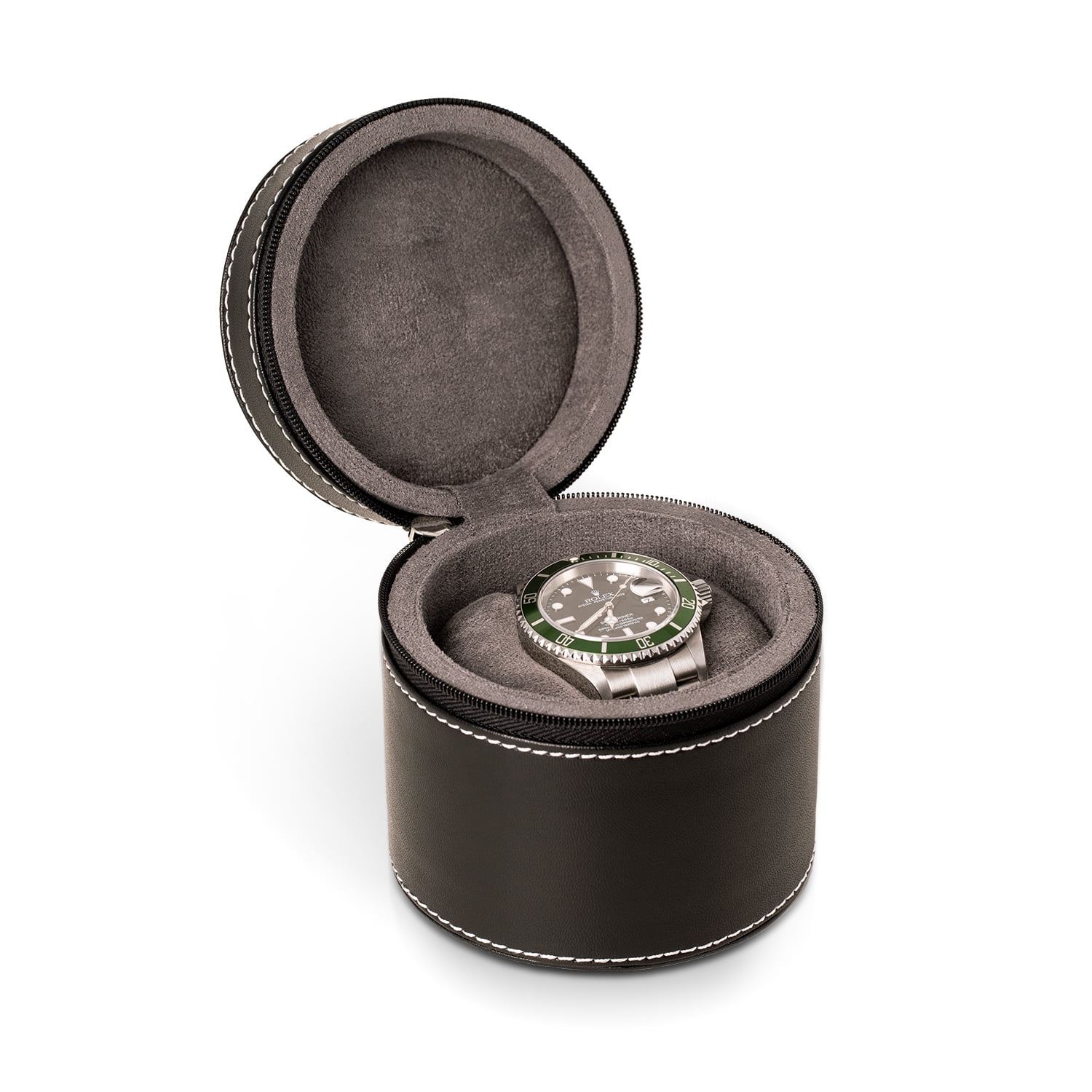 Full grain leather single watch case with zipper closure - Walmart.com