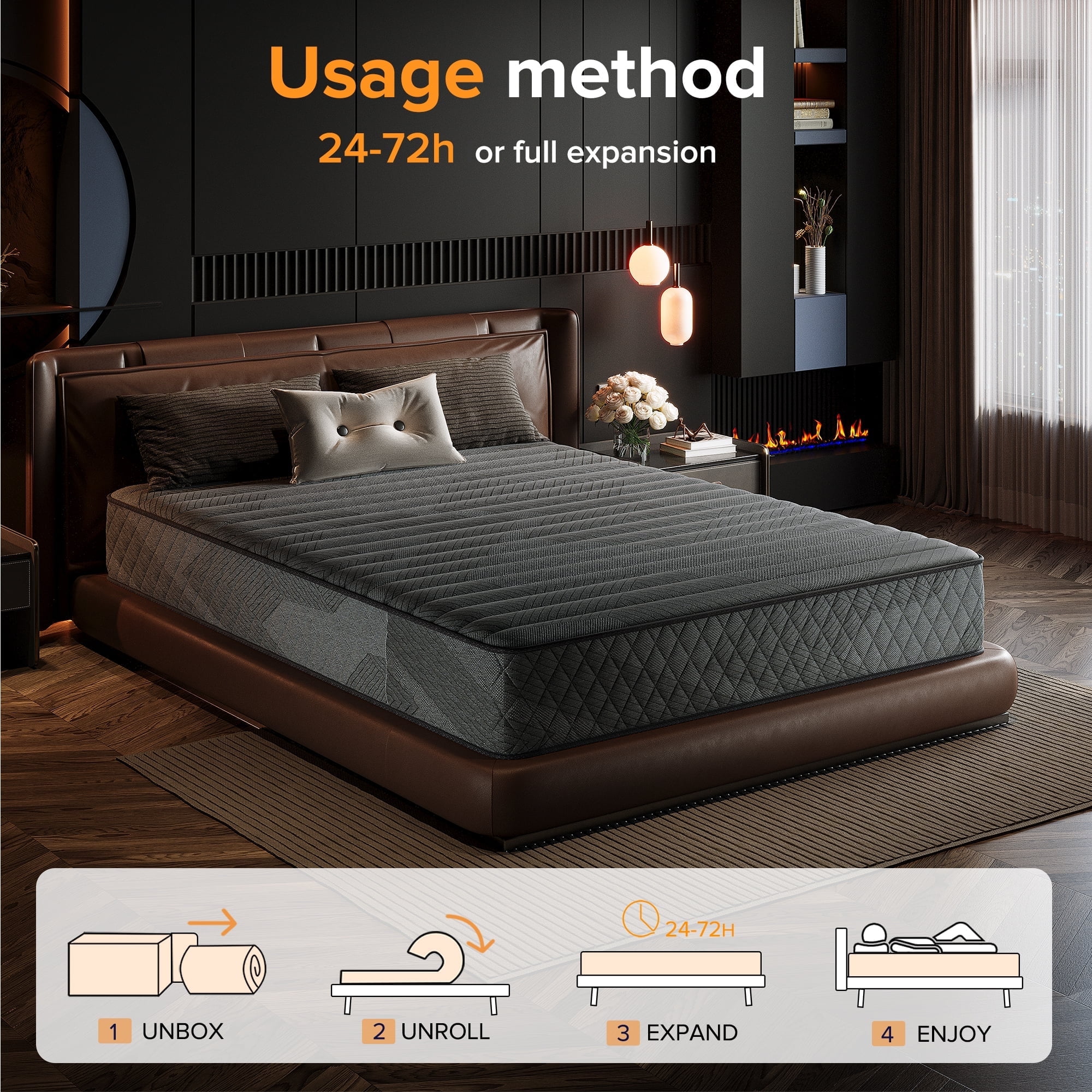 Full mattress, 10-inch gel memory foam king mattress for cooling sleep ...